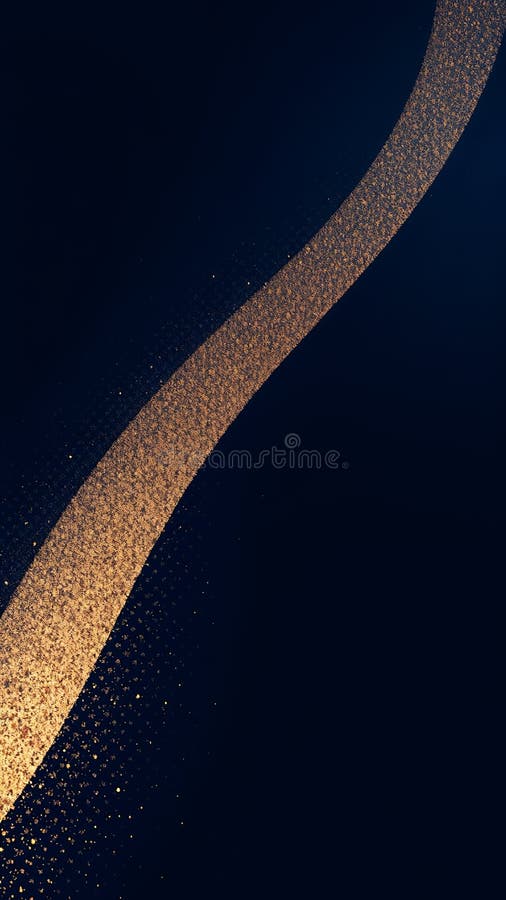 A Shimmering Gold Line on a Deep Blue Background Stock Illustration ...