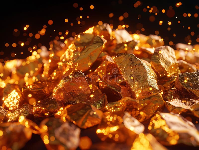 Shimmering Gold Nuggets in High Resolution Stock Illustration ...
