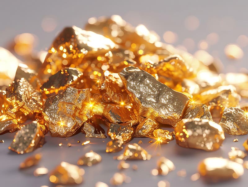 Shimmering Gold Nuggets in High Resolution Stock Illustration ...