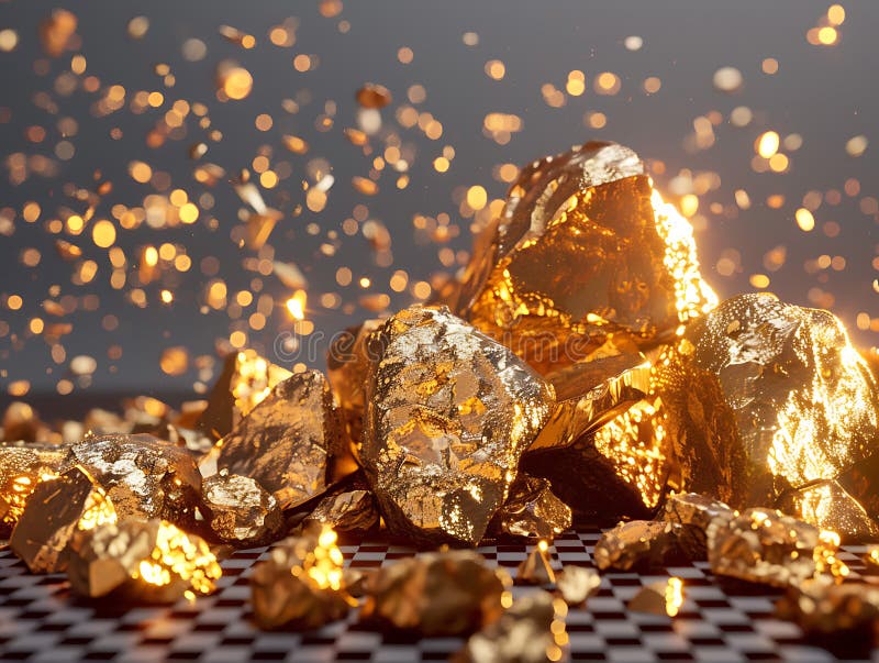 Shimmering Gold Nuggets in High Resolution Stock Illustration ...