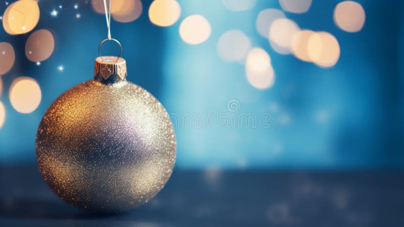 A Shimmering Gold Ornament Hanging from a String Stock Photo - Image of ...
