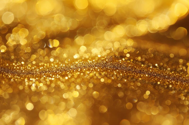 Shimmering Gold Particles and Blurred Lights Creating Festive Abstract ...