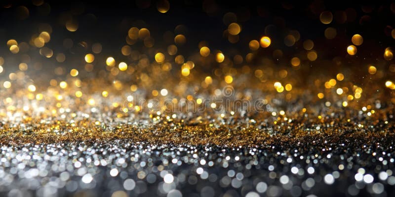 Shimmering Gold and Silver Glitter Background with Sparkling Lights. Generative AI Stock ...