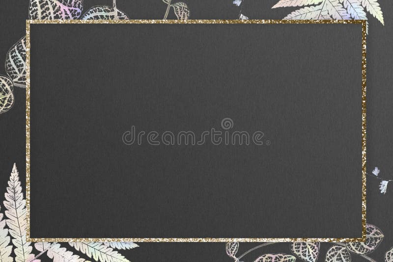 Shimmering Golden Leaves Frame Design Resource Stock Image - Image of ...