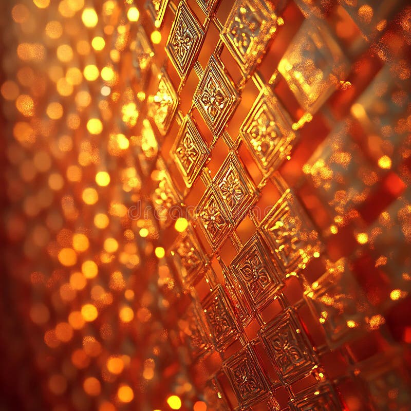 Shimmering Golden Textured Background with Intricate Patterns and Bokeh ...