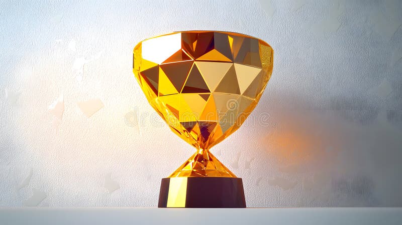 Shimmering Golden Trophy on a Light Background Stock Illustration ...