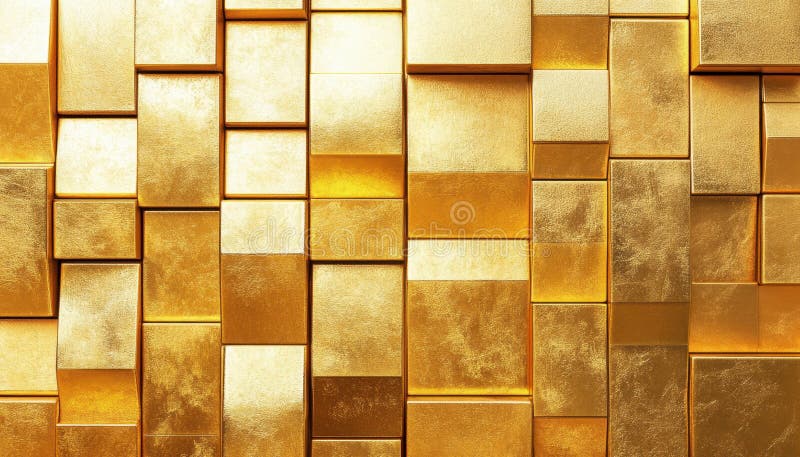 Elegant and Luxurious Golden Textured Wall with Shiny Blocks for a ...