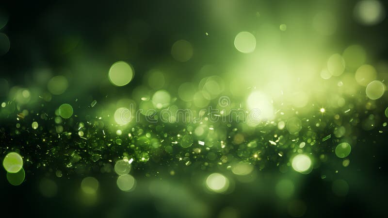 Shimmering Green Bokeh Creating a Magical Atmosphere in the Evening ...