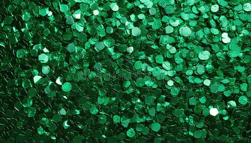 Shimmering Green Glitter Reflects Light in a Dazzling Display of ...