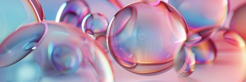 Shimmering Holographic Shapes with Iridescent Gradients, Floating in a ...