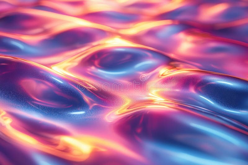 Shimmering Holographic Surface with Shifting Rainbow Colors and ...