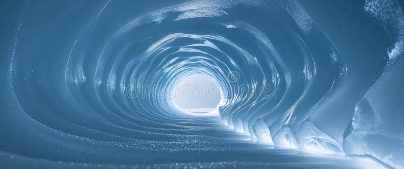 Shimmering Ice Flow Profile in Blue Light. Stock Photo - Image of ...