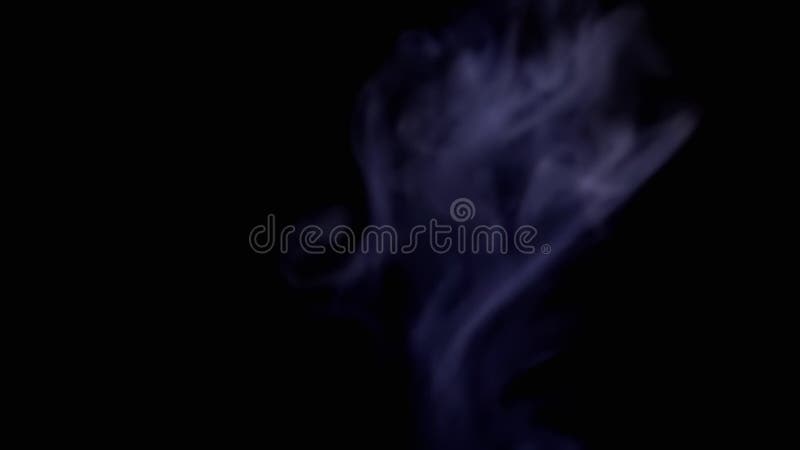 Shimmering Icy Cloud of Smoke Dissolves on a Black Background in Empty ...