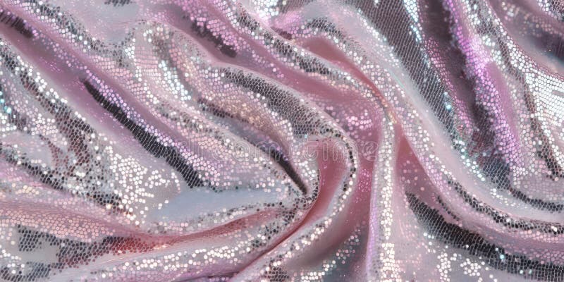 A Shimmering Iridescent Sequin Fabric Texture Background in Pastel Pink ...