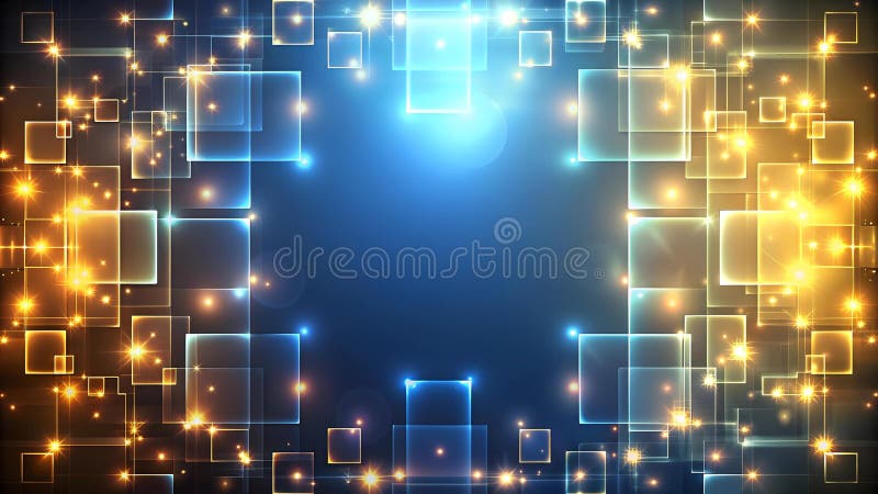 Shimmering Light: Abstract Square Background with Glowing Edges ...