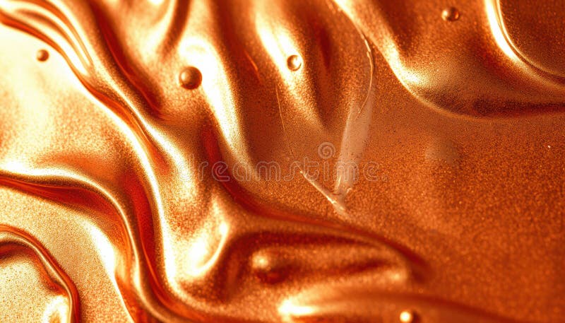 Shimmering Liquid Copper Background with Smooth, Flowing Textures and ...