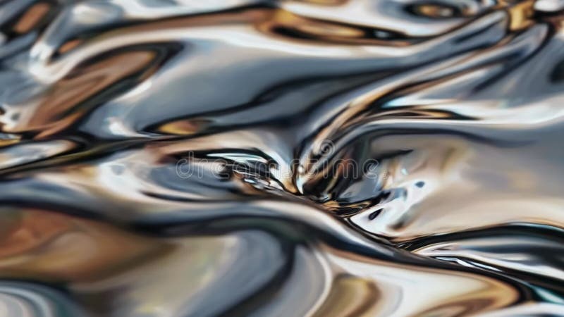 Shimmering Liquid Metal Flowing Seamlessly Stock Video - Video of gloss ...