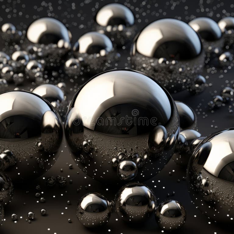 Shimmering Mercury Balls Reflect Stock Image - Image of pattern ...