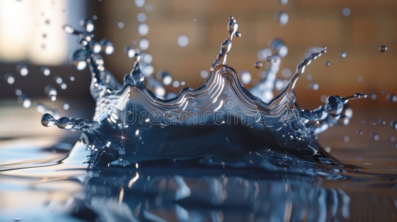 Shimmering Metal Splash in Dark Background - Abstract Artwork with ...