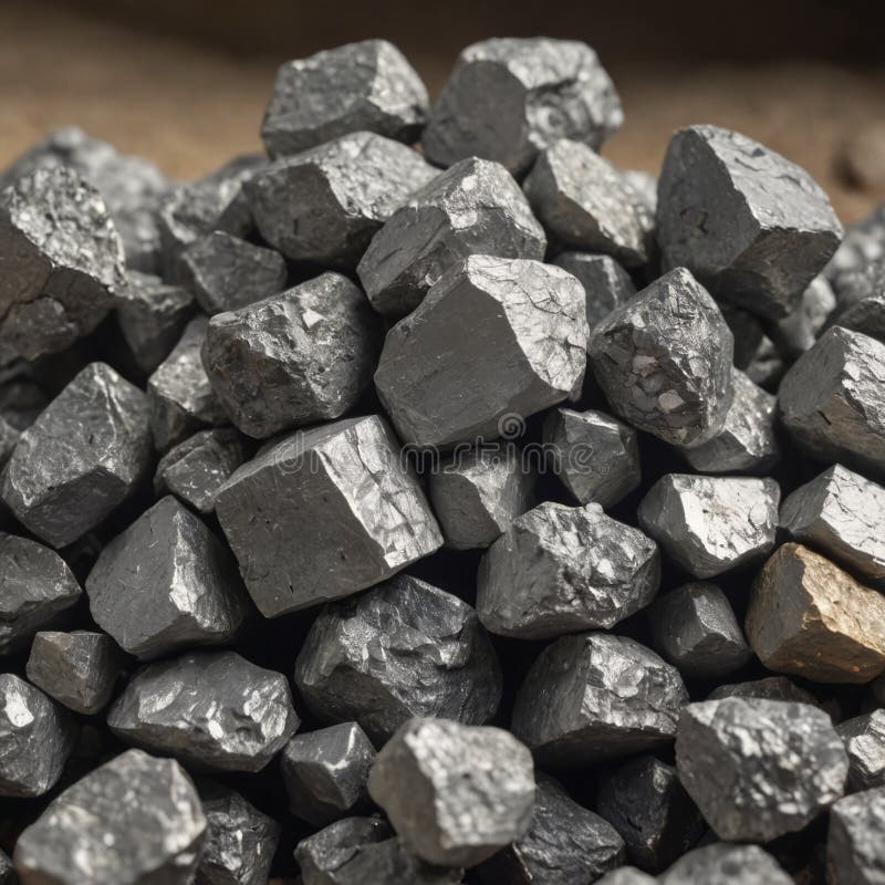 Shimmering Metallic Antimony Ore Texture in Silver and Gray Tones Stock ...