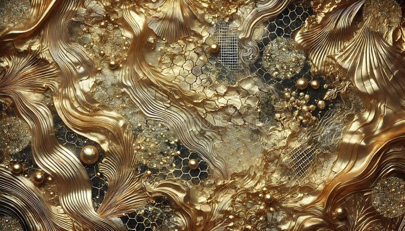 Shimmering Metallic Gold Foil Texture with Subtle Cracked Patterns ...