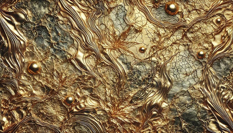 Shimmering Metallic Gold Foil Texture with Subtle Cracked Patterns ...