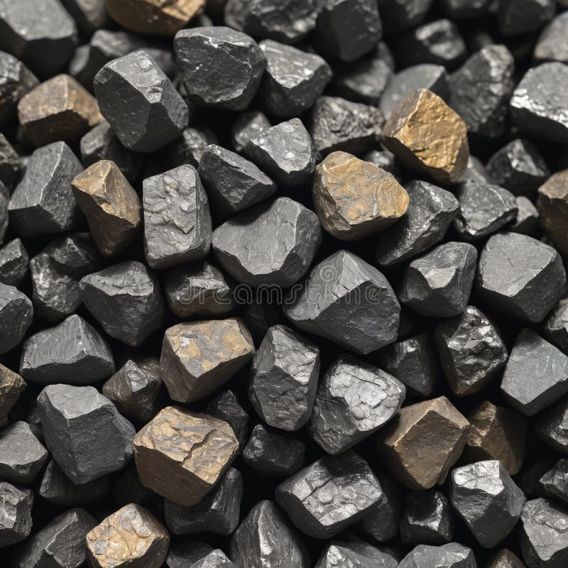 Shimmering Metallic Tungsten Ore Closeup in Raw Form Stock Illustration ...