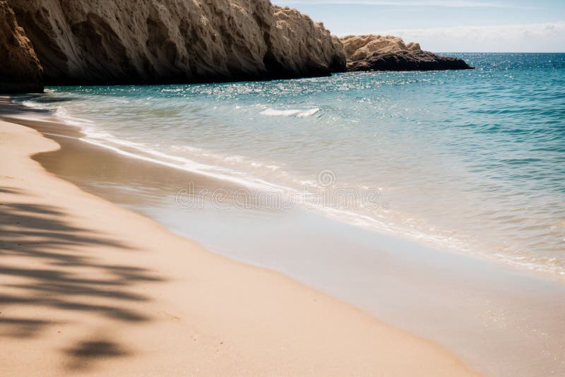 The Shimmering Mirage of a Hot Beach Under the Midday Sun Stock ...