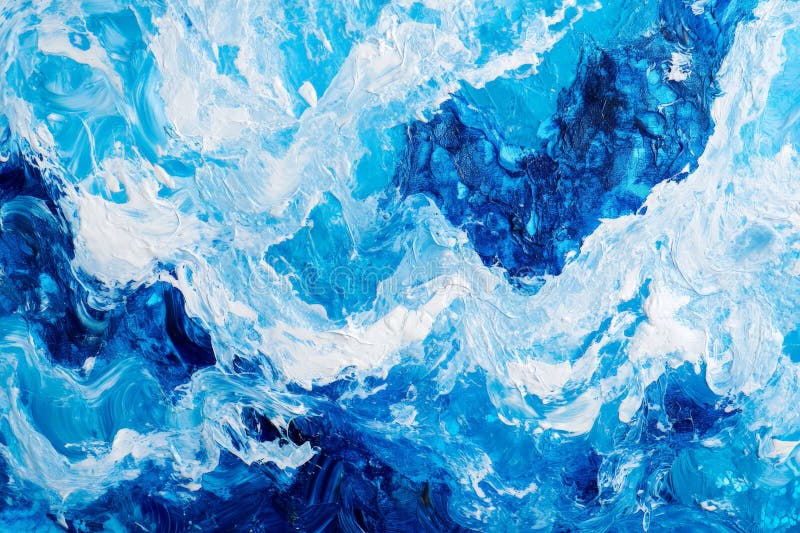 Shimmering Ocean Wave Crest Texture, Dynamic Blue and White Patterns ...