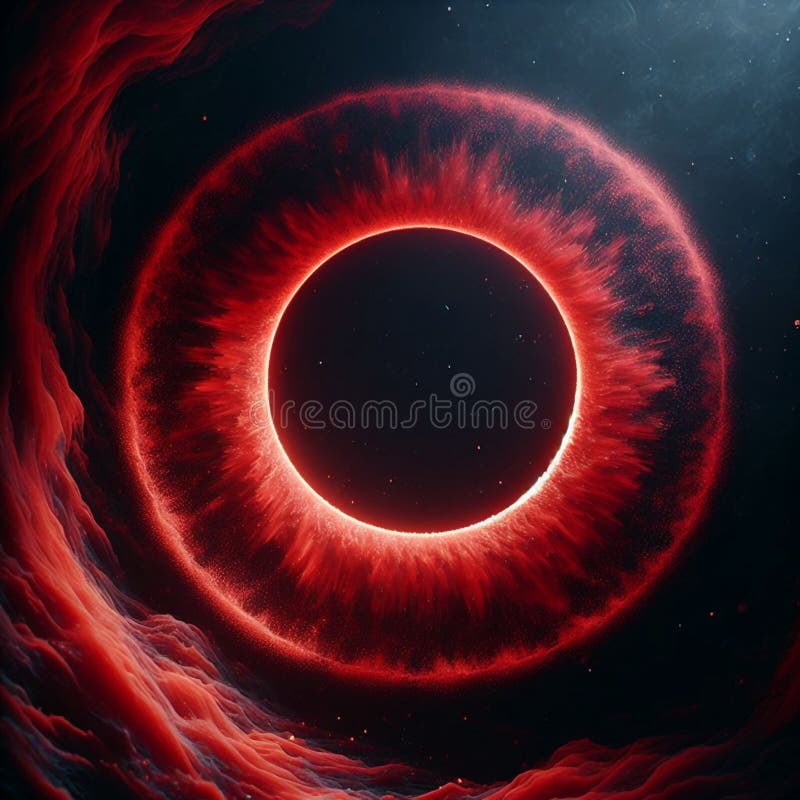 Shimmering Particles Create a Mesmerizing Red Ring in Space. Stock ...
