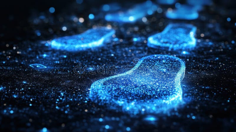 A Shimmering Pathway of Digital Footprints Representing Users ...
