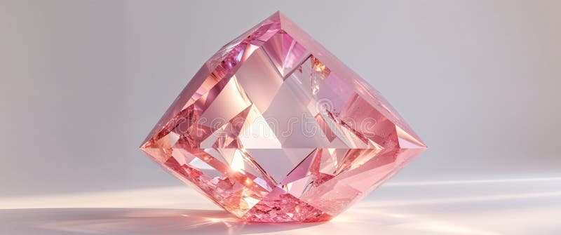 Shimmering Pink Crystal Facets with Reflective Light for Abstract ...