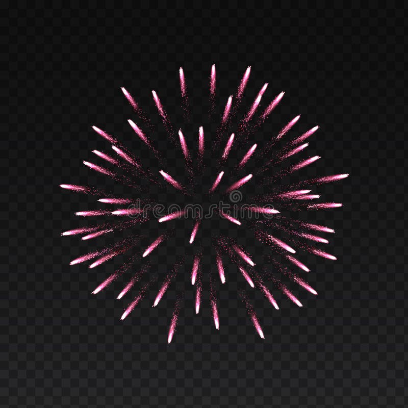 Shimmering Pink Firework Burst Realistic Vector Illustration Stock ...
