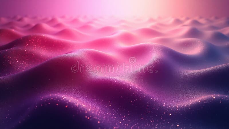 Shimmering Pink Light Waves Flow through a Magical Night Sky Stock ...