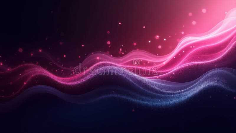 Shimmering Pink Light Waves Flow through a Magical Night Sky Stock ...