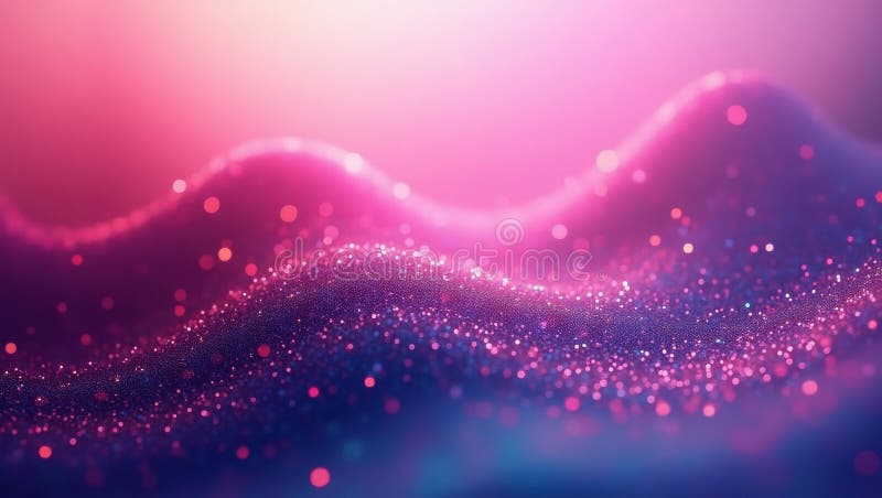 Shimmering Pink Light Waves Flow through a Magical Night Sky Stock Illustration - Illustration ...