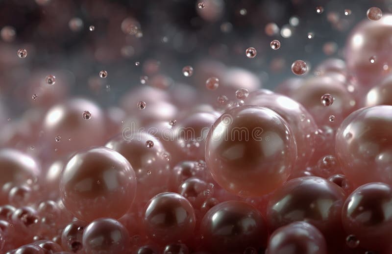 Close Up of Pink Pearls with Bubbles Captured in Exquisite Detail Under ...