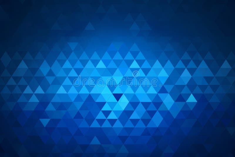 Shimmering Pixel Triangles in a Geometric Pattern on Deep Blue Gradient ...