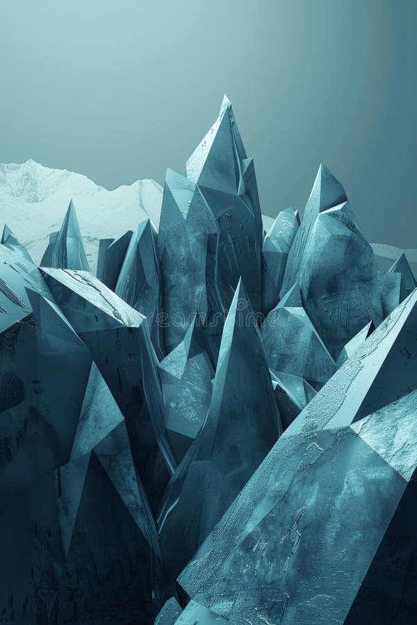 Shimmering Pixel Triangles in Geometric Pattern on Deep Blue Gradient ...