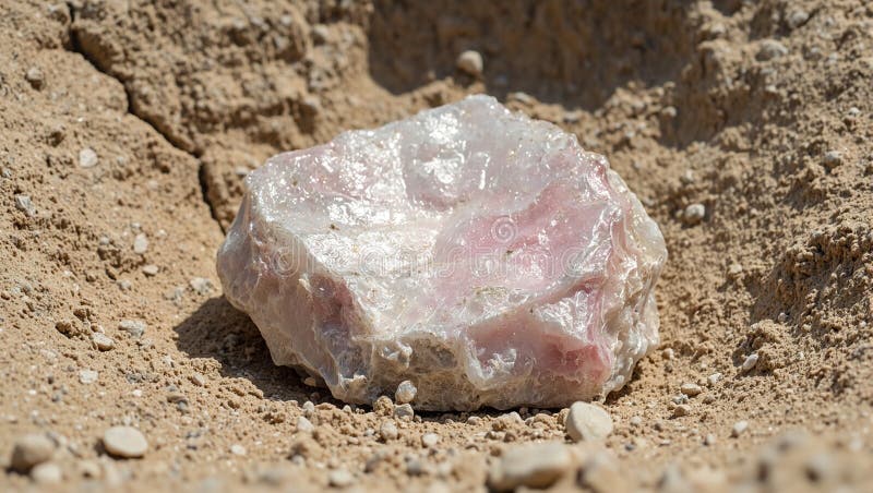 Shimmering Raw Lithium Ore in Desert Pit Stock Illustration ...