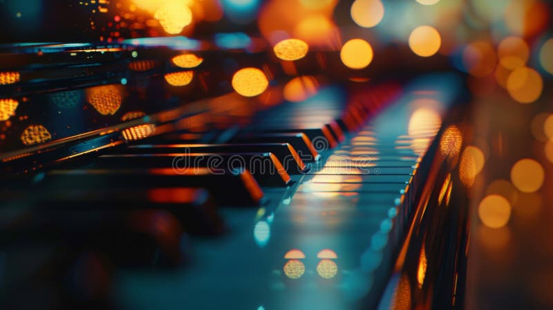 Shimmering Reflections of Stage Lights on the Blurry Surface of a Piano ...