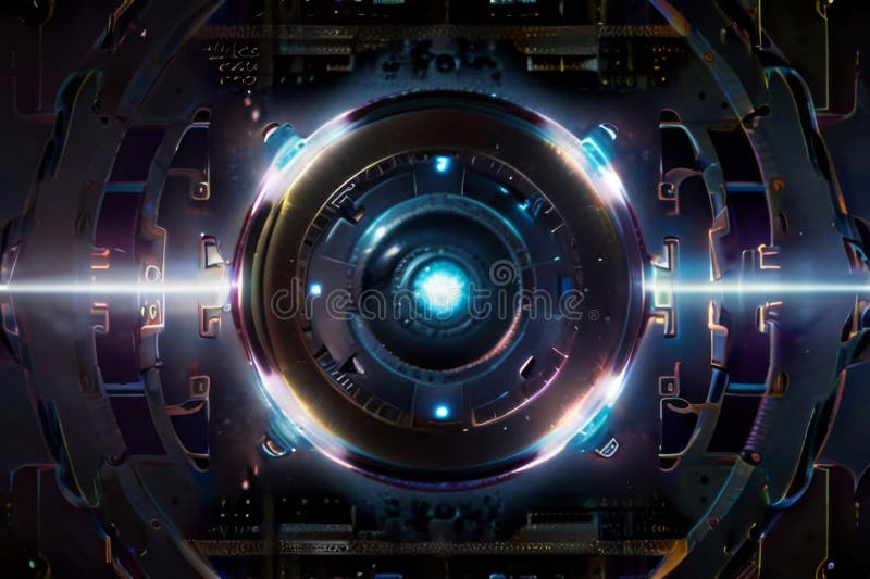 A Shimmering Retrograde Quantum Communication Device Stock Illustration ...