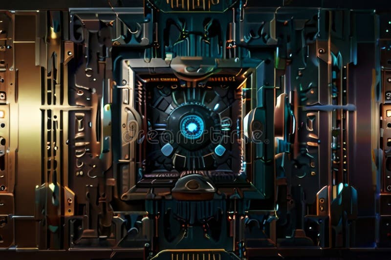 A Shimmering Retrograde Quantum Communication Device Stock Illustration ...