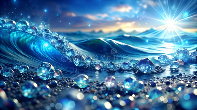 Shimmering Sapphire Waves: a Symphony of Ocean and Gem AI Generated ...