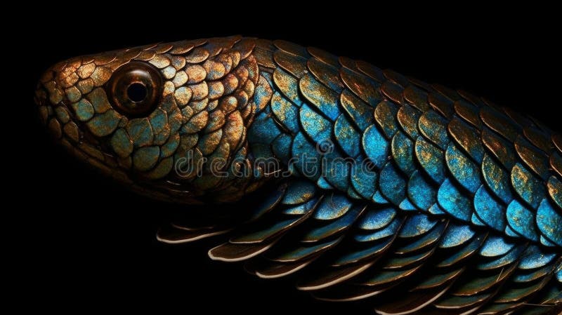 Shimmering Scales on Fish Close-up. AI Generated Stock Illustration ...