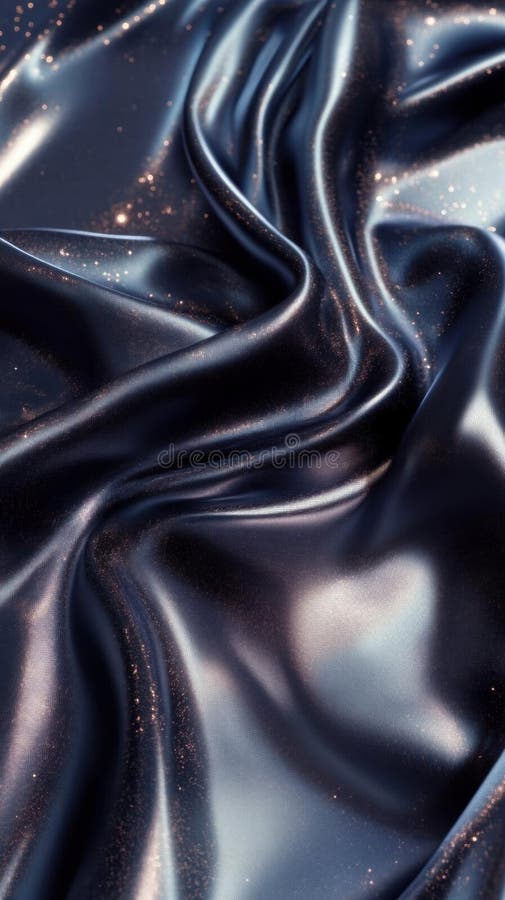 Shimmering Silk Fabric Drapes and Flows Elegantly, Reflecting Light ...