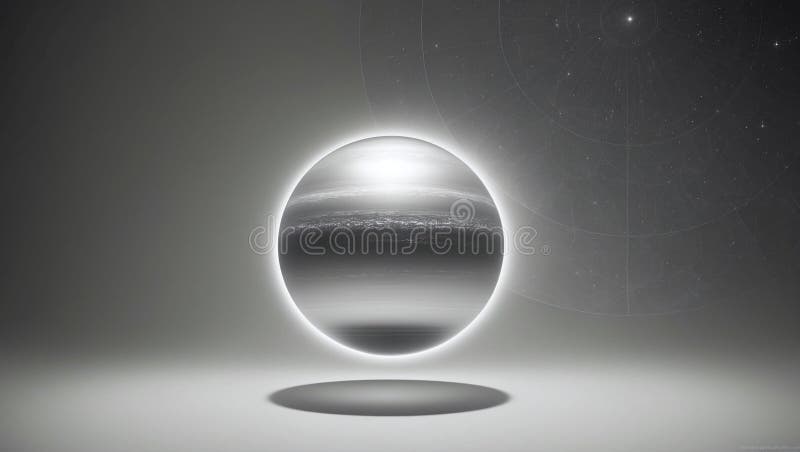 Shimmering Silver Planet with Tiny Stars and a Soft Glow Stock ...