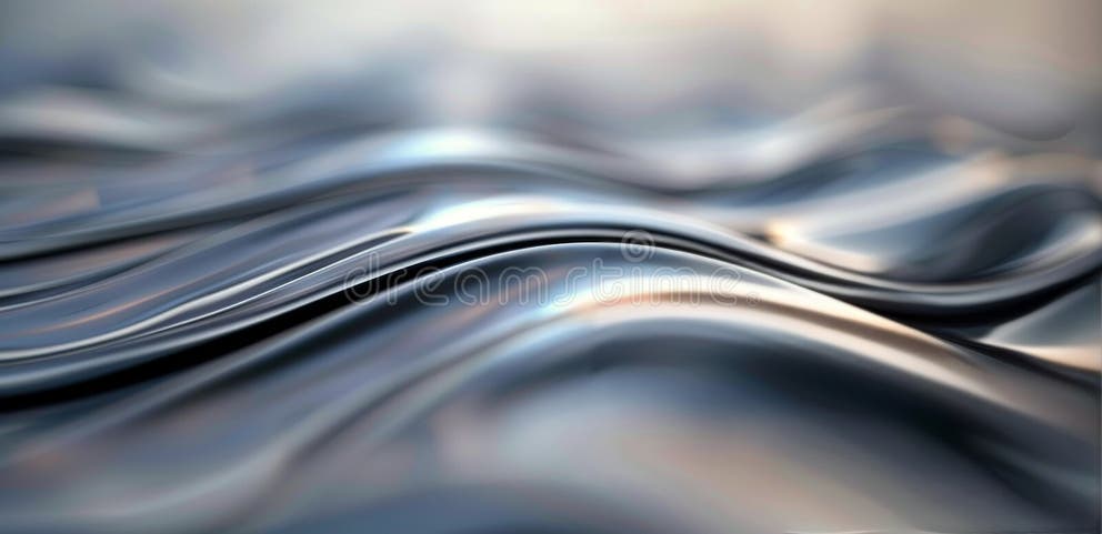 Abstract Silver Waves Flowing Elegantly Across a Smooth Surface Stock ...