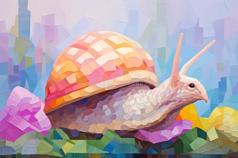 Shimmering Snail: a Low Poly Crypto Background with Slowly Chang Stock ...