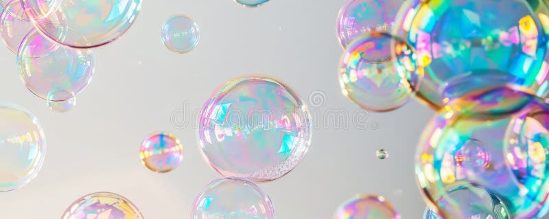 Shimmering Soap Bubbles Floating Gracefully on a Pristine White ...